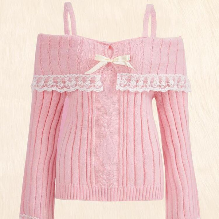 Kawaii Off Shoulder Knit Top – Kore Kawaii